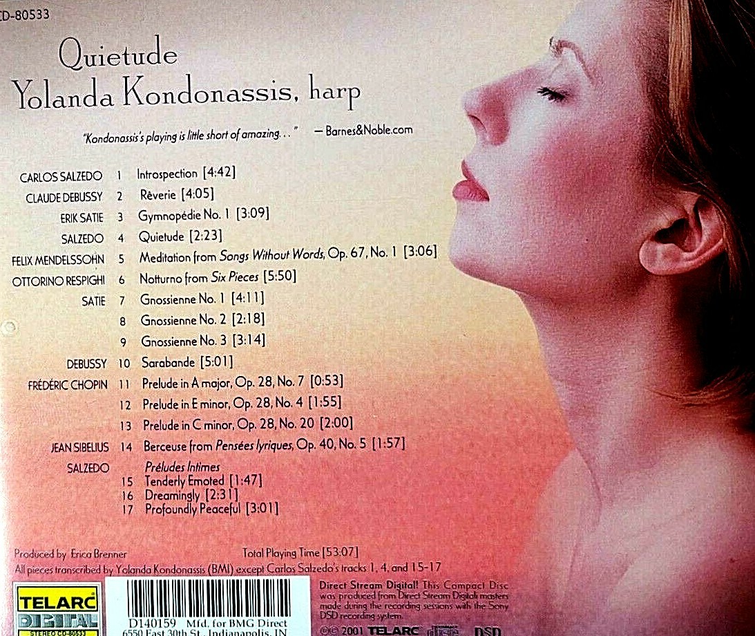 Yolanda Kondonassis ( Harp ) - "Quietude" - ( CD - Telarc Digital ...