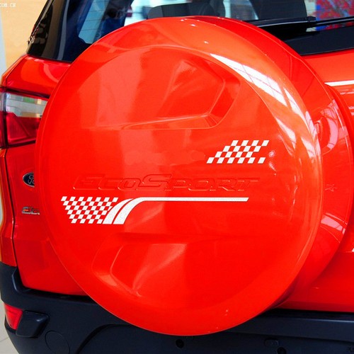 Car Decal Sport Checkered Flag Spare Tire Cover for Ecosport Vinyl ...