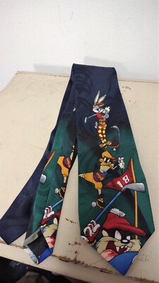 Looney Tunes Mania Novelty Tie Bugs Daffy & Taz Golfing - With Bells | eBay