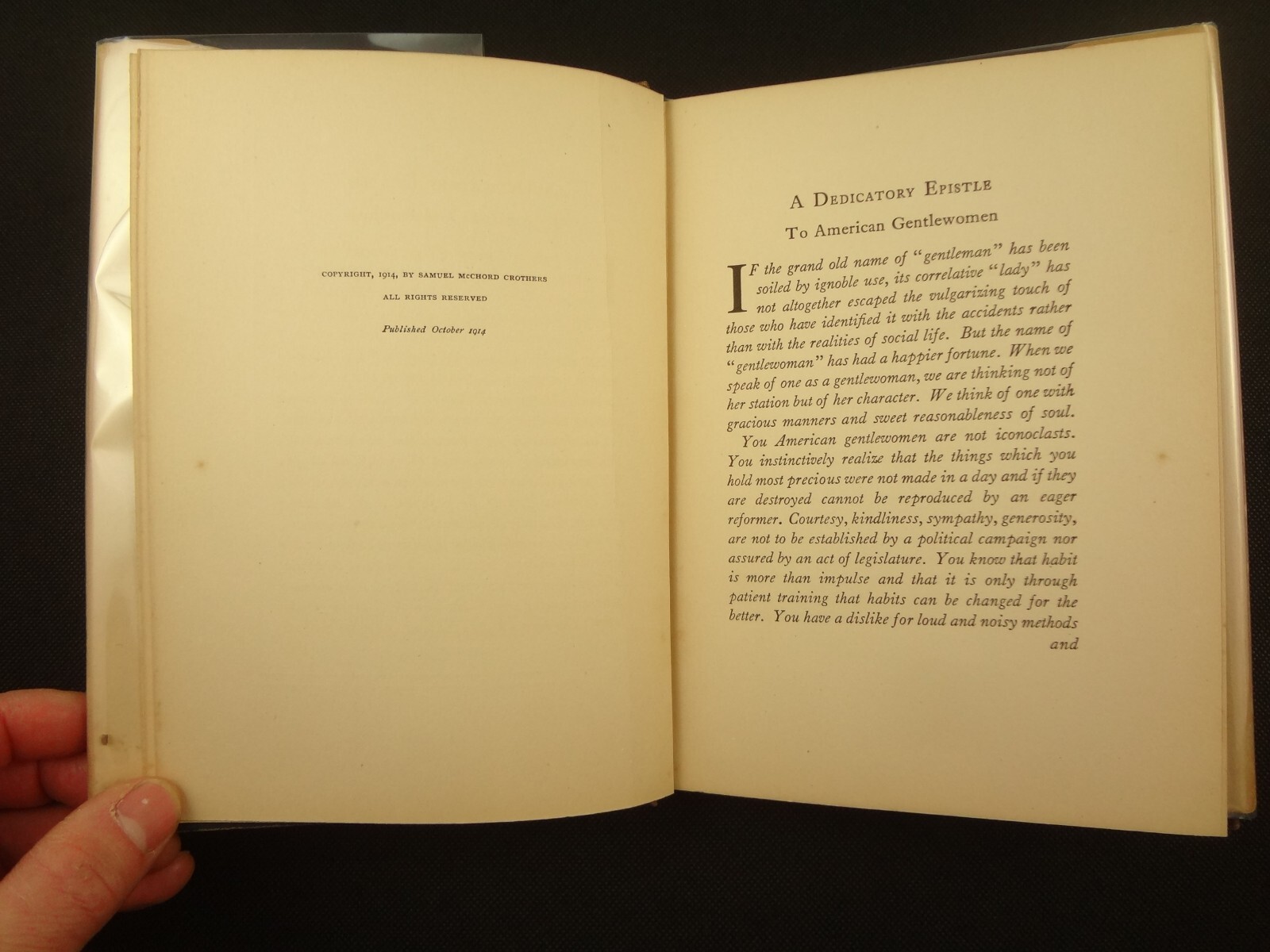 1914 Meditations on Votes for Women, Samuel Crothers. With scarce dust ...