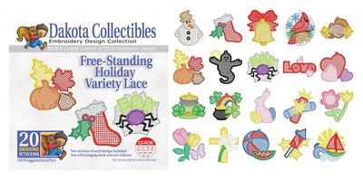 Dakota Embroidery Machine Design CD-Free-Standing Holiday Variety Lace ...