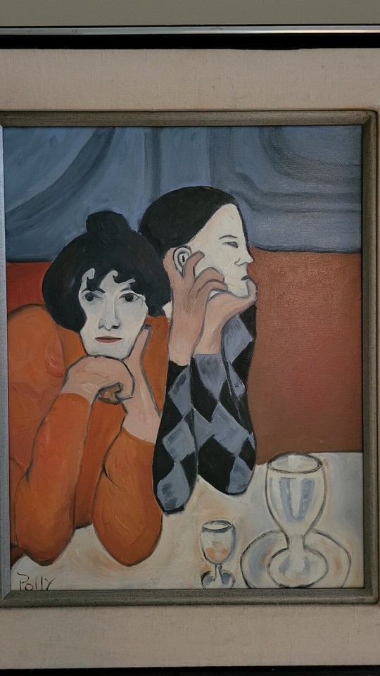 Two Acrobats Harlequin & Companion Oil Painting by Polly, after Pablo ...