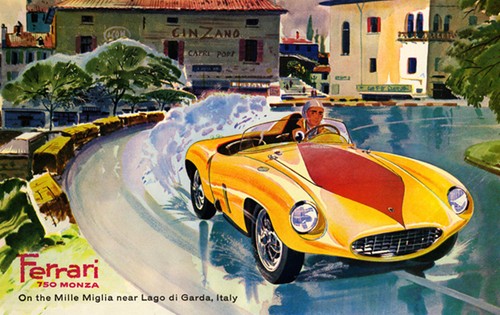 1955 Ferrari 750 Monza on the Mille Miglia Track Promotional ...