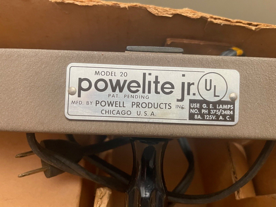 Powerlite Jr. Model 20 Double Lighting Photos Light w/Original Box | eBay