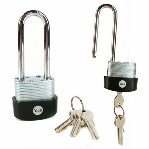 2x HARDENED STEEL LONG SHACKLE PADLOCKS High Security Anti Cut ...