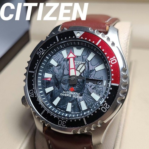 Citizen Diver 200 Godzilla Automatic Watch Used Metal Band Silver/Black ...