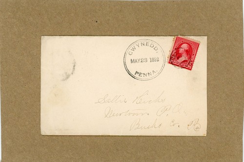 GWYNEDD, PENNSYLVANIA (CDS) TO NEWTOWN POST OFFICE (PA.) - MAY 1892 ...