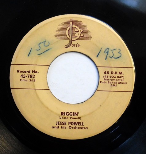 JESSE POWELL 45 Riggin' / Moonlight in Vermont (Instrumentals) JOSIE R ...