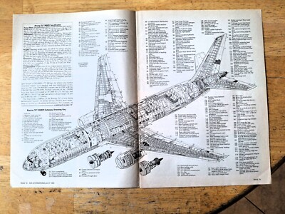 Boeing 767-300ER Cutaway Specifications 2 Page Print 11in x 16in | eBay