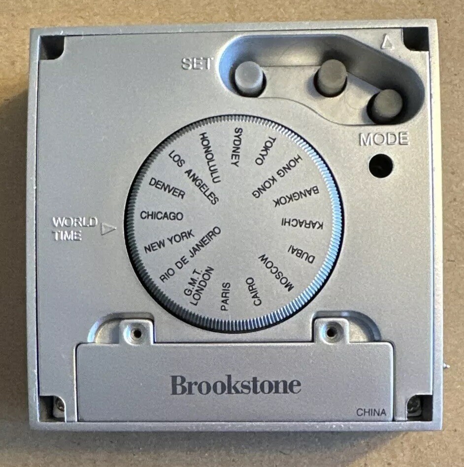 BROOKSTONE UPSIDE DOWN CLOCK ~ Date/Time, World Time, Timer ...