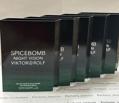 5x Viktor & Rolf Spice Bomb Night Vision EDT Sample Cologne 1.2ml/ 0.04 ...