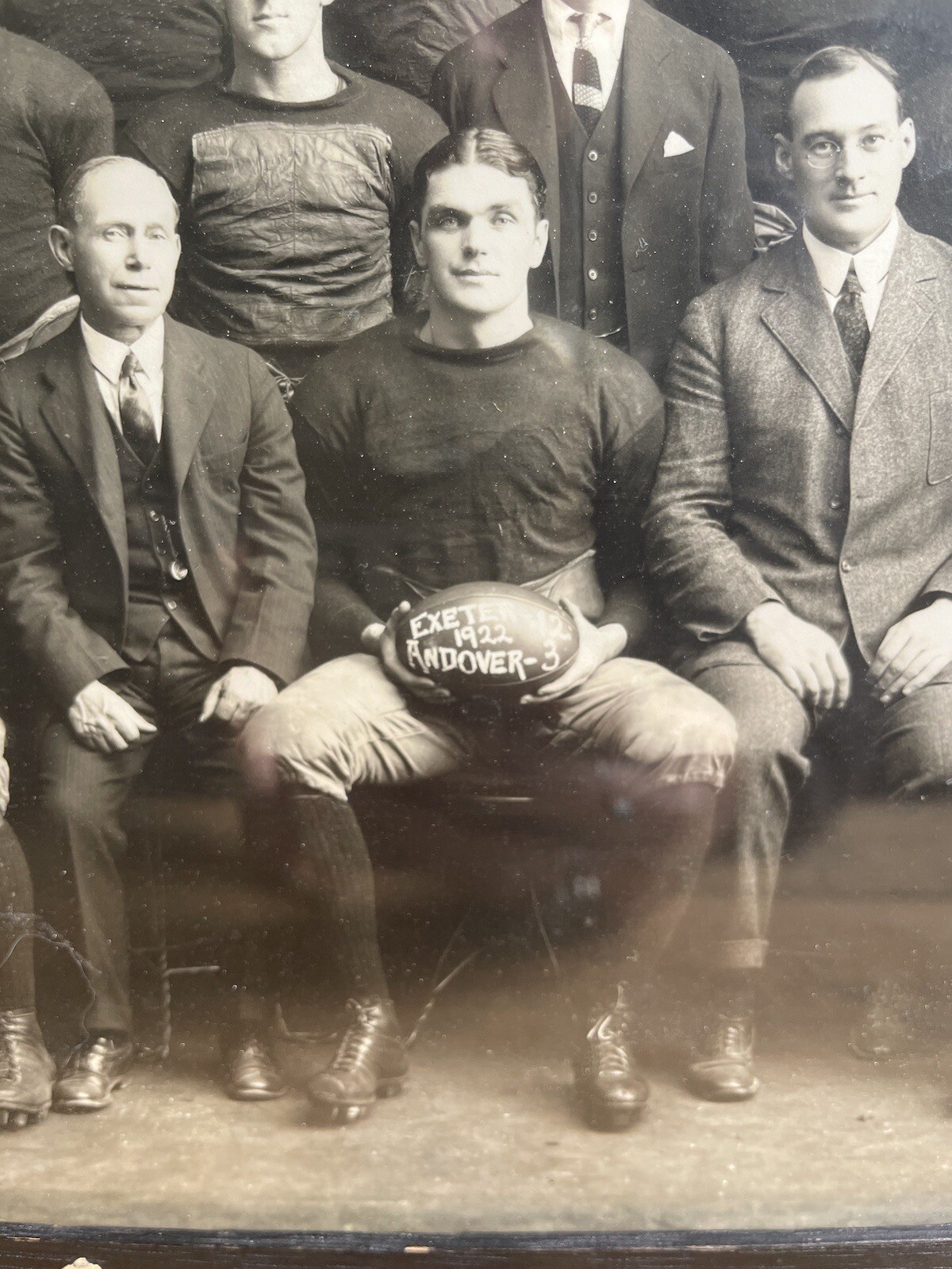 Antique 1922 Framed Black & White Photograph Exeter University Football ...