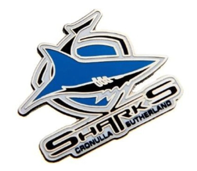 Cronulla Sharks Official NRL Rugby League Team Logo & Colours Lapel Tie ...