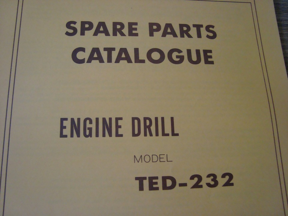 Tanaka Spare Parts Catalouge Engine Drill Model TED-232 PWI | eBay