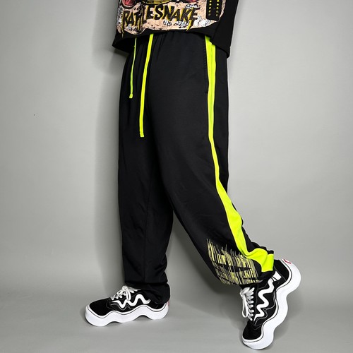 Vintage Y2K Nike Sweatpants Mens XL Baggy Fit Jet Black Cotton Yellow ...