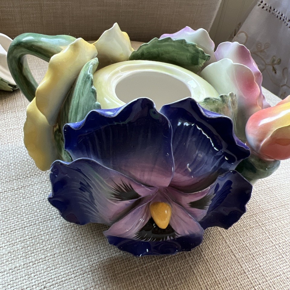 Ceramic Flower Teapot, Home Decoration Gift Idea Pottery Tea Pot | eBay