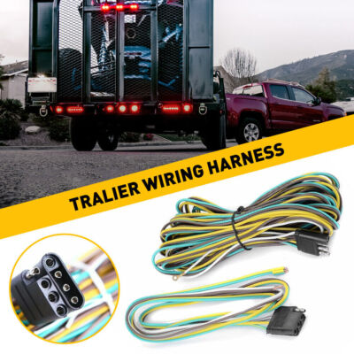 4.92ft 4 Pin Flat Trailer Light Wiring Harness Kit Wishbone Style ...