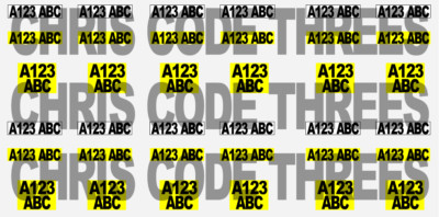 Code 3 Adhesive Vinyl Decal Suit 1/76 & 1/50 lorries - UK Number Plates ...