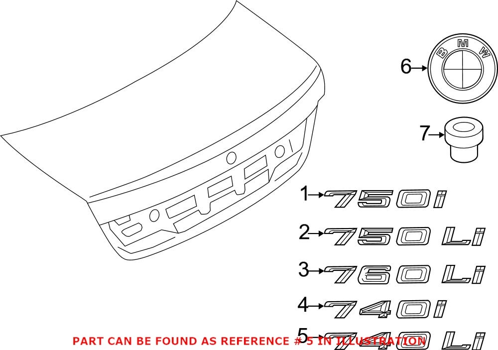 Genuine OEM Rear Deck Lid Emblem For BMW 51147187129 | eBay