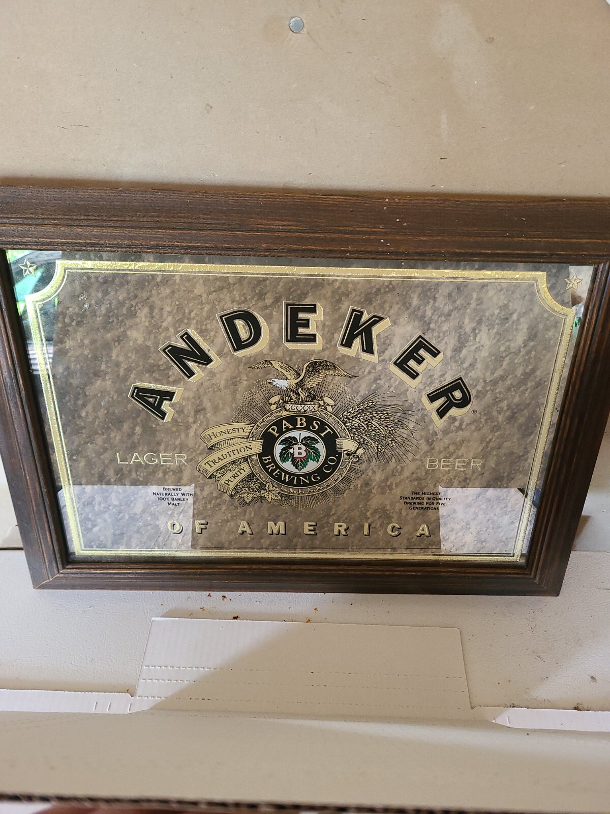 Andeker Mirrored Bar Wall Beer Sign - Pabst Brewing | eBay