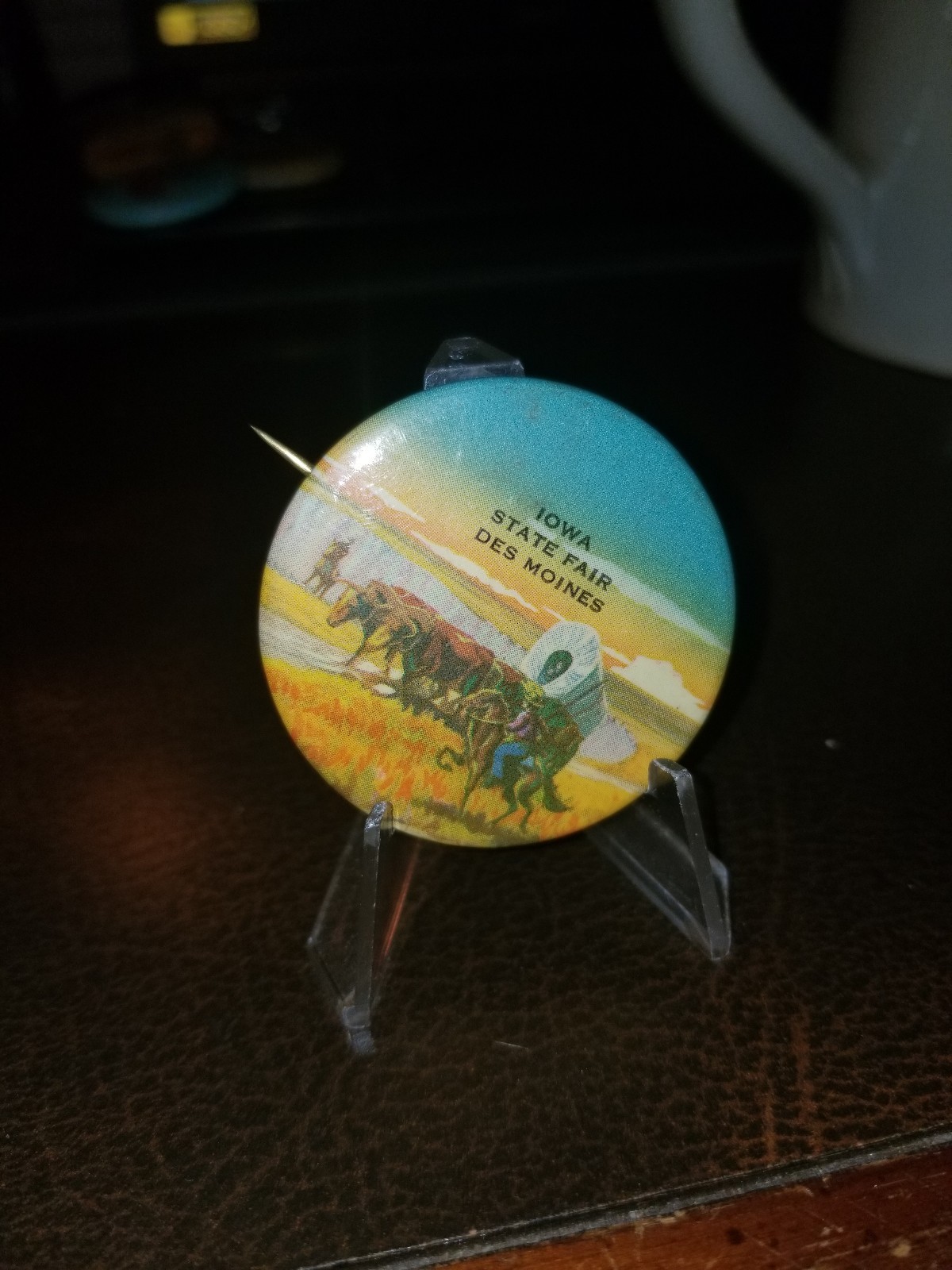 IOWA State Fair Vintage Souvenir Button Pinback Pin Stage Coach ...