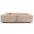 Small Shallow Wooden Serving Tray With Handles On Feet/ Unpainted Pine ...