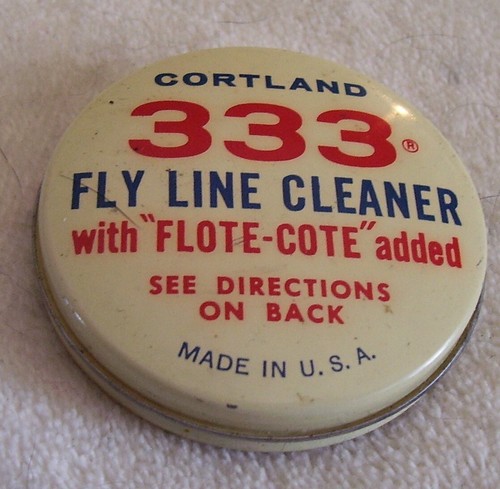 NICE VINTAGE CORTLAND 333 FLY LINE CLEANER 04/16/19POT ADVERTISING TIN ...