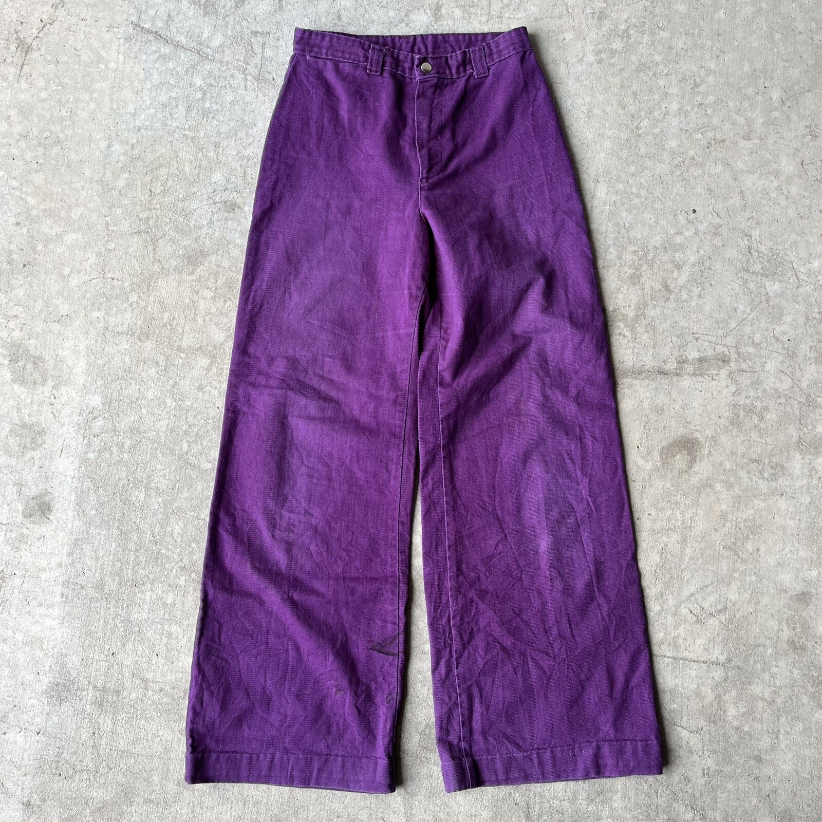 1970s Dittos Hippy Flare Purple Pants Size 26 Talon 4… - Gem