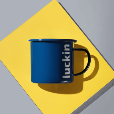 luckin coffee Classic Lucky Enamel Large Capacity Coffee Cup Office ...