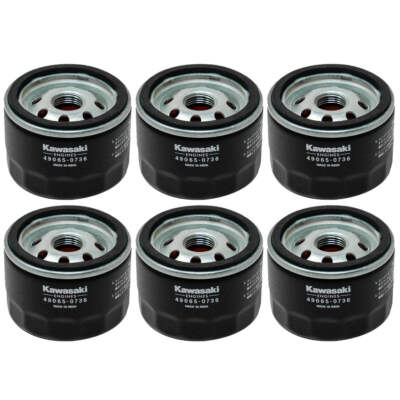 6PK Genuine OEM Kawasaki 49065-0736 Oil Filters 4906-50721 49065-7007 ...