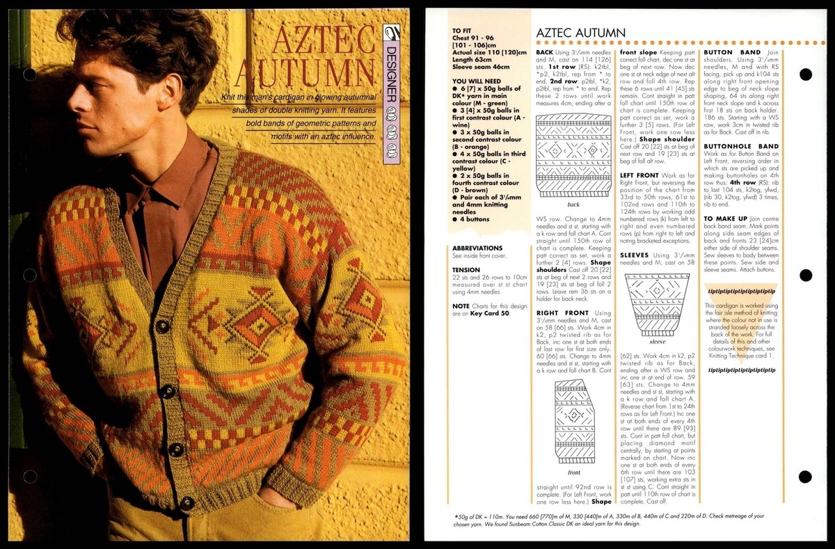 Aztec Knitting Pattern 1980s Aztec Deep V Neck Bolero Cable Drop