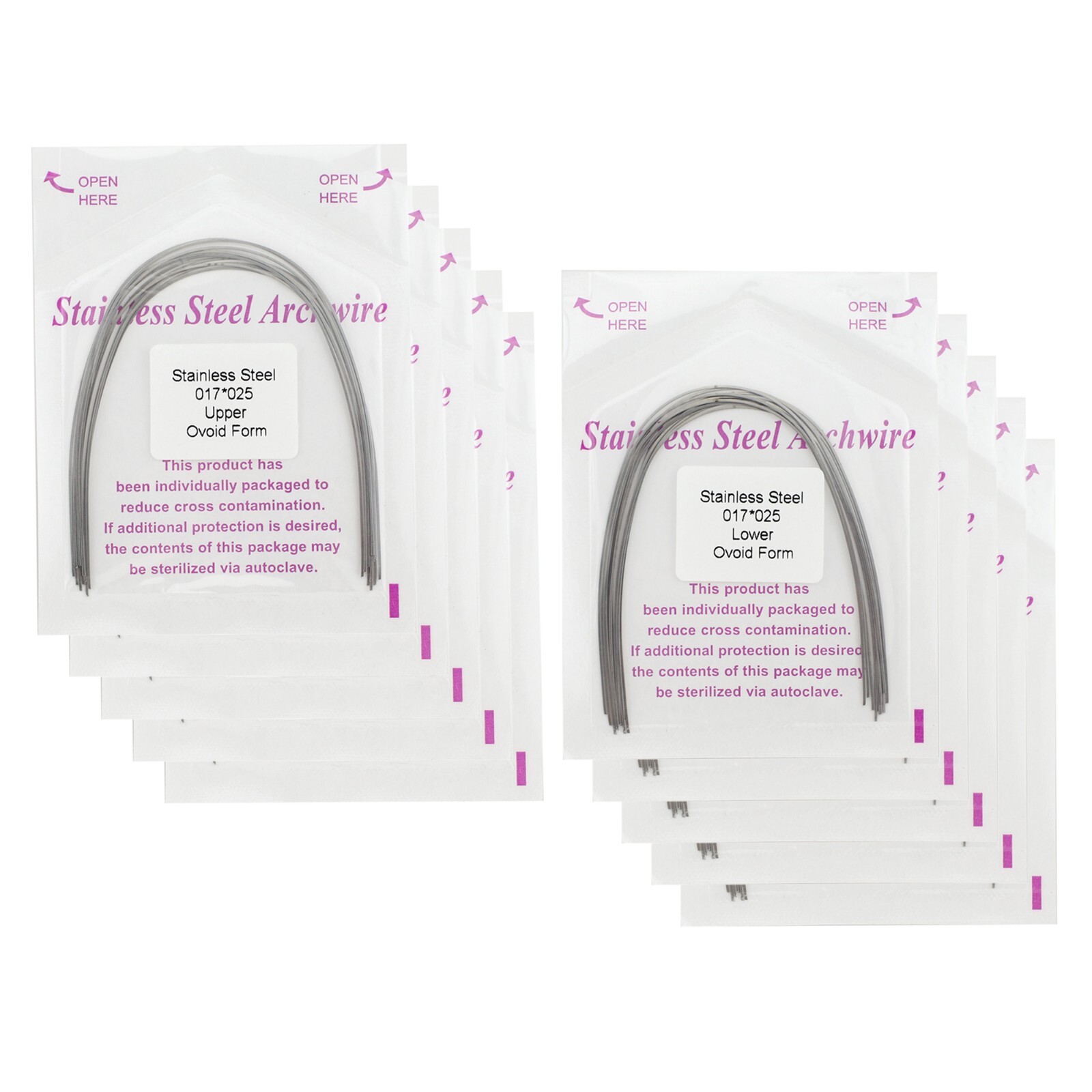 100pcs Dental Orthodontic Arch Wire Stainless Steel Ovoid Form Round ...