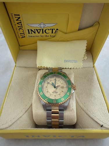 Invicta Pro Diver 18245 GMT Yellow Gold Two-Tone Swiss Made Men's Watch ...
