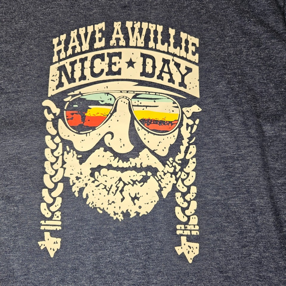 Willie Nelson Have a Willie Nice Day Blue T-shirt Unisex Size Medium | eBay
