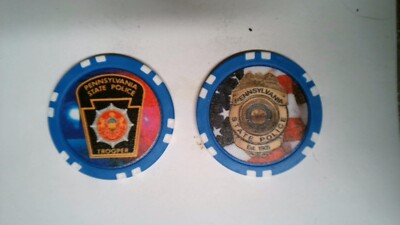 CHALLENGE COIN LAW ENFORCEMENT POLICE CERAMIC CHIP PENNSYLVANIA STATE ...