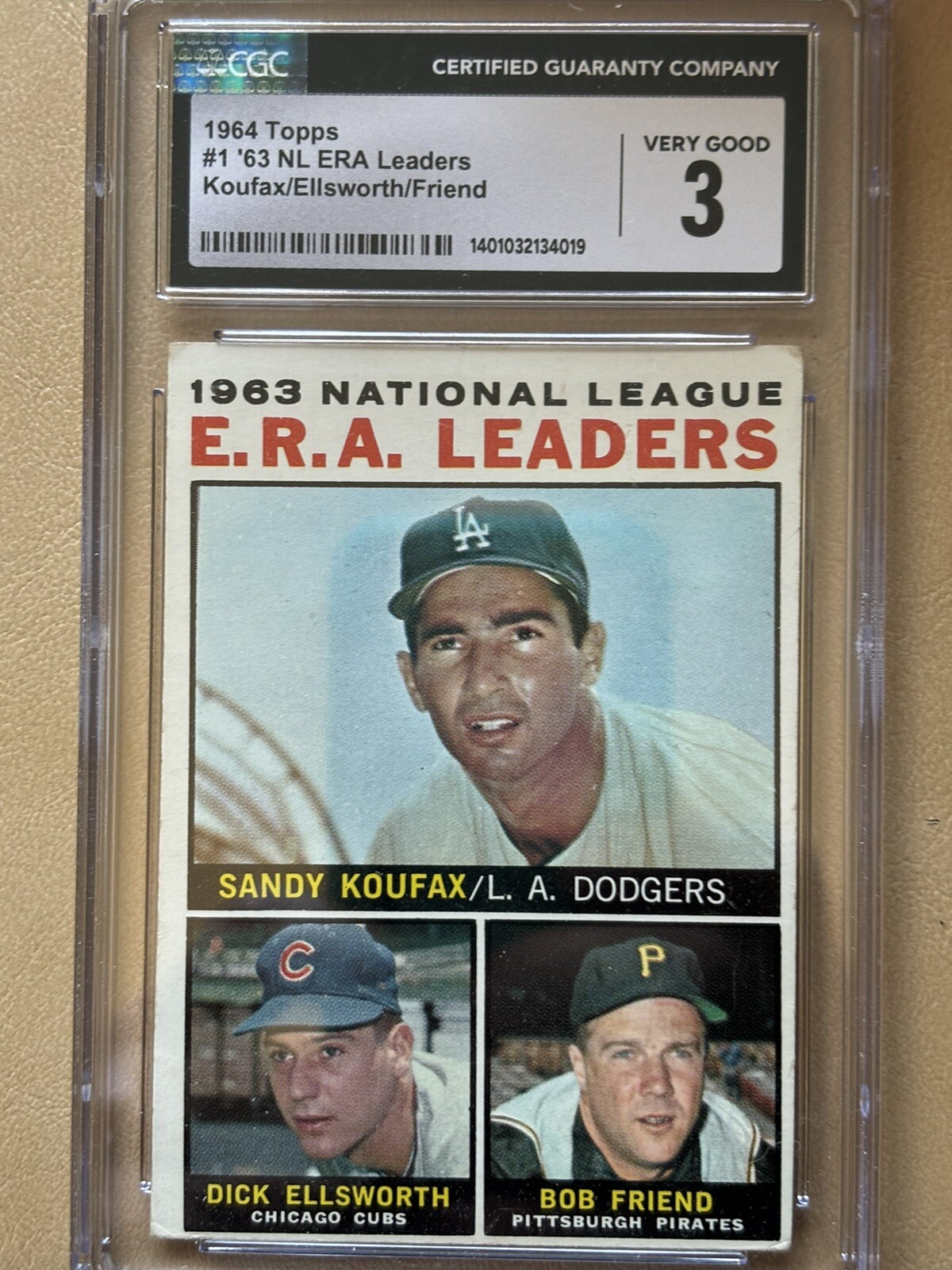 1964 Topps - League Leaders Sandy Koufax, Dick Ellsworth, Bob Friend #1 ...
