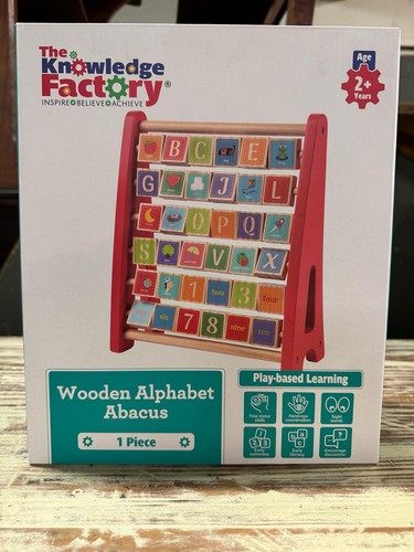 NEW: THE KNOWLEDGE FACTORY - WOODEN ALPHABET ABACUS - LETTERS AND ...