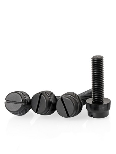 Black Nylon Plastic Slotted Cheese Knurled Head Hand Screws M3 M4 M5 M6 ...