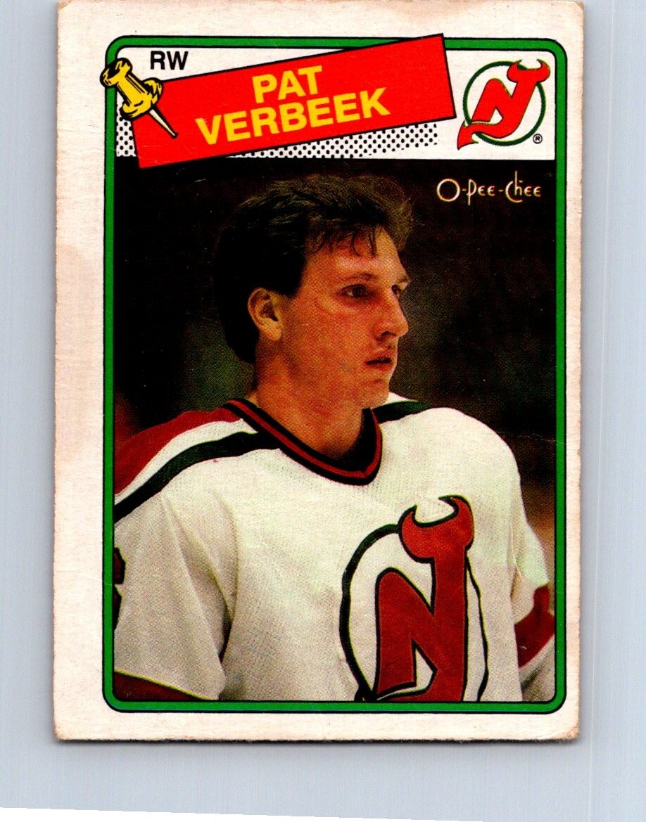 VINTAGE HOCKEY CARD O-PEE-CHEE 1988 NEW JERSEY DEVILS PAT VERBEEK NO200 ...