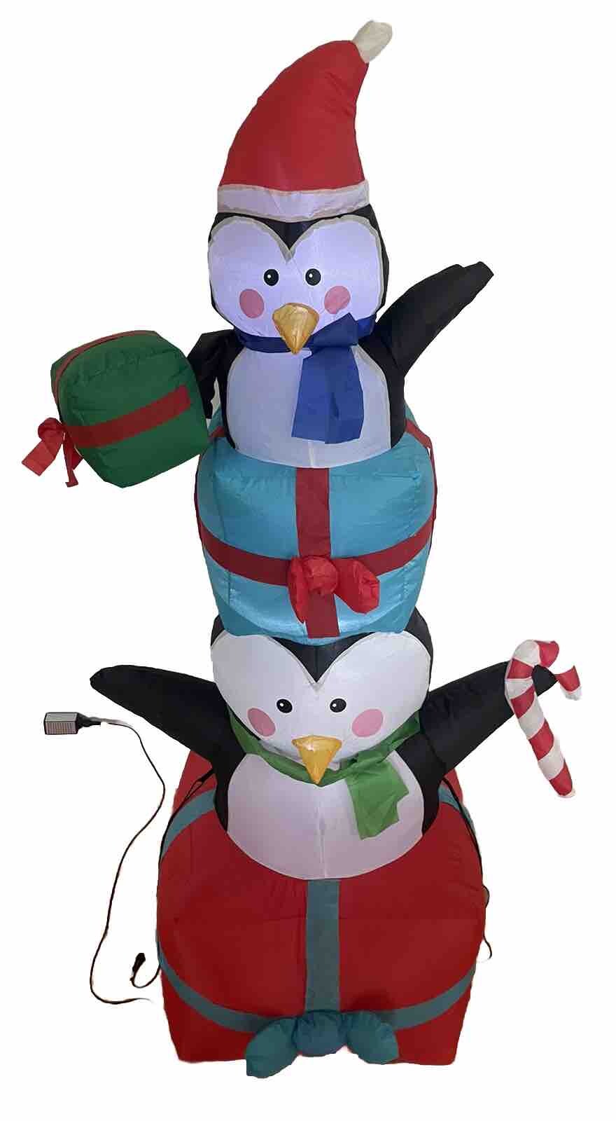 5' Gemmy Light-Up Christmas Holiday Airblown Inflatable Penguins ...
