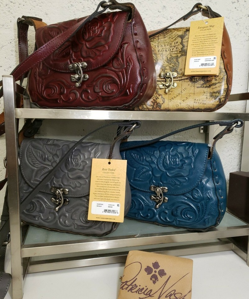 PATRICIA NASH small purse 9"x9"x4" Lucia Tooled Leather Crossbody Bag ...