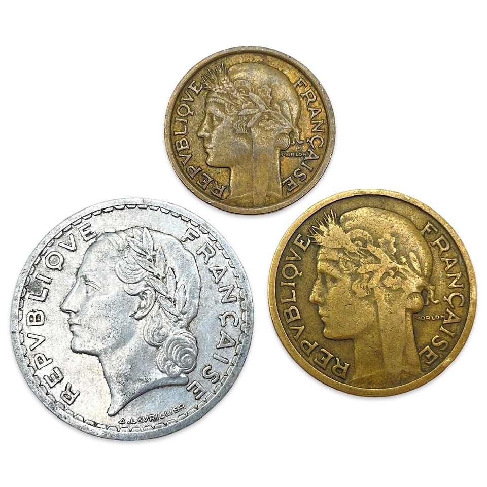 Lot of 3 Old France Francs Coins - 1931, 1932 & 1945 - Combined Ship | eBay