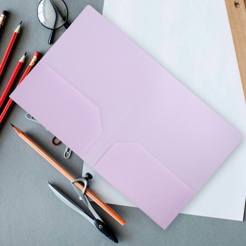 6Pcs PP Document Holder File Folders with Card Slot Assorted Color ...