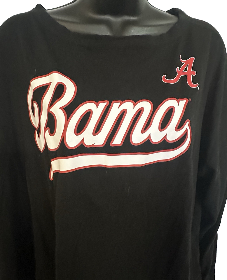 Alabama Tide Fanatics Ladies 2XL Black T-Shirt Knit w/Logo Open-Back ...