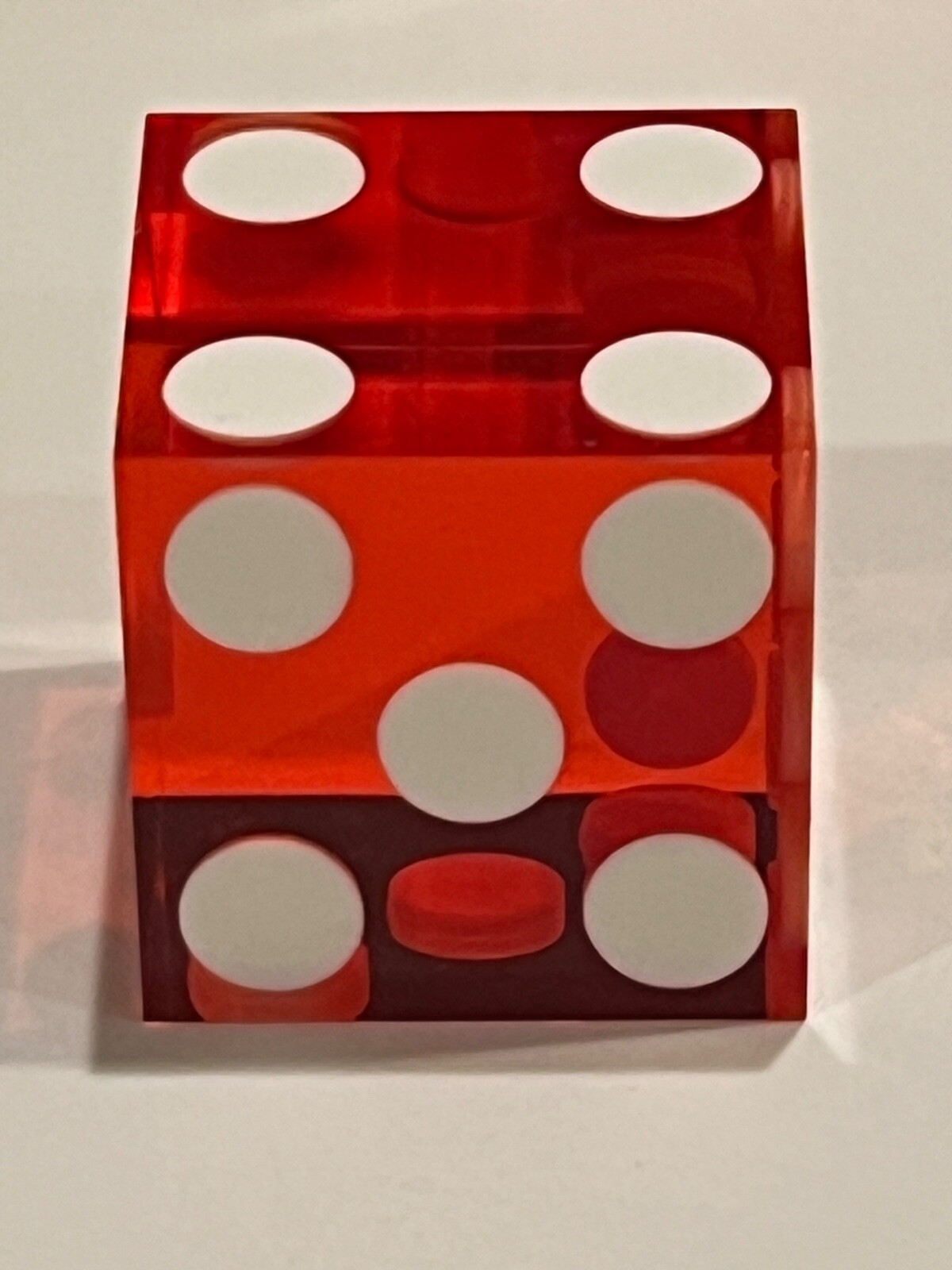 CASINO DICE 19MM BRAND NEW SEET OF 5 DICE RED COLOR GLOSSY FINISH SHIPS ...