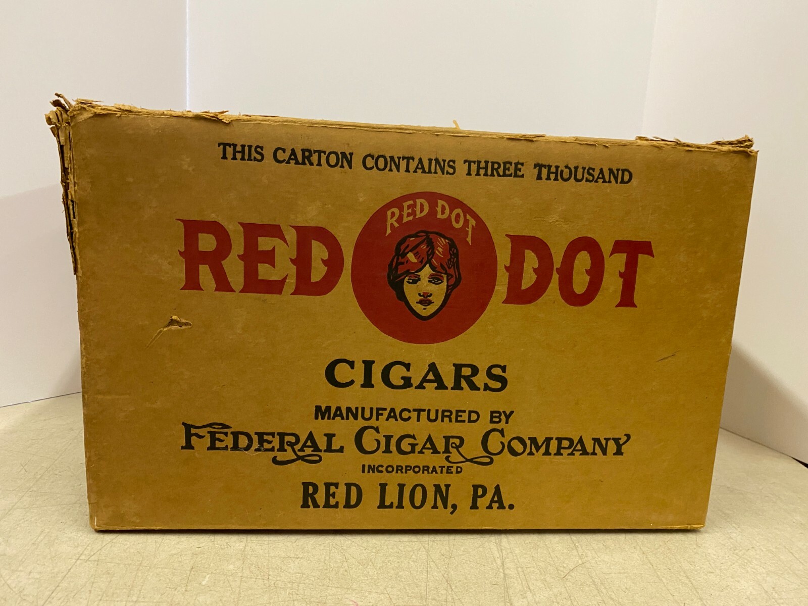 Vintage Antique Red Dot Cigars Federal Cigar Co Box Red Lion PA Early ...