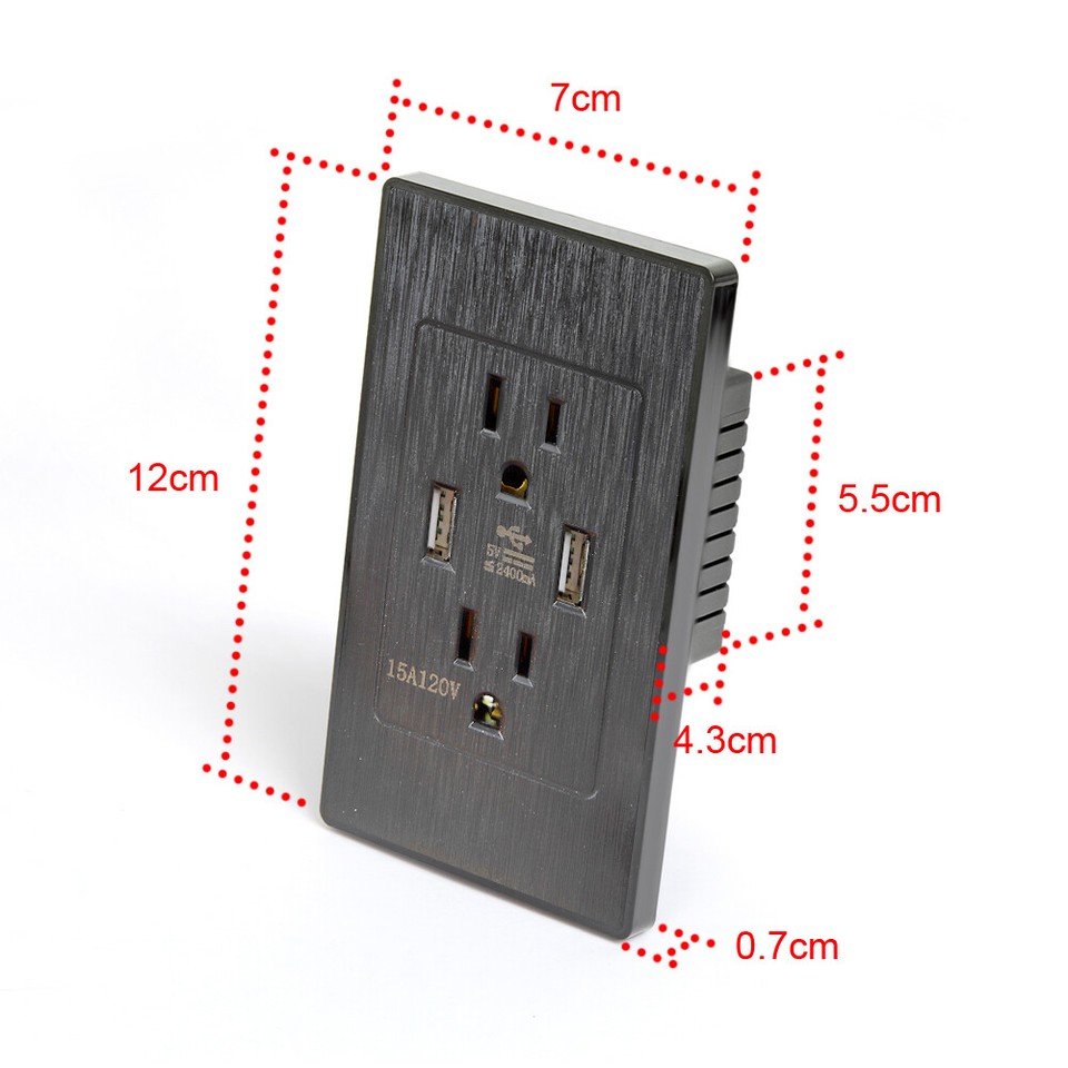 Dual Wall Outlet with USB & USB C Ports Charger AC Power Receptacle ...