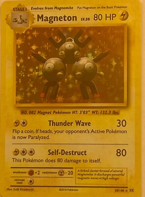 2016 Magneton Holo Rare 38/108 Pokemon Card XY Evolutions Set Great ...