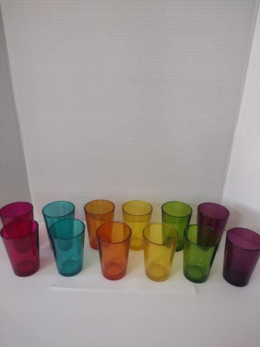 Bormioli Rocco 8 Oz Glass 12pc Set multi-colored rainbow glasses | eBay