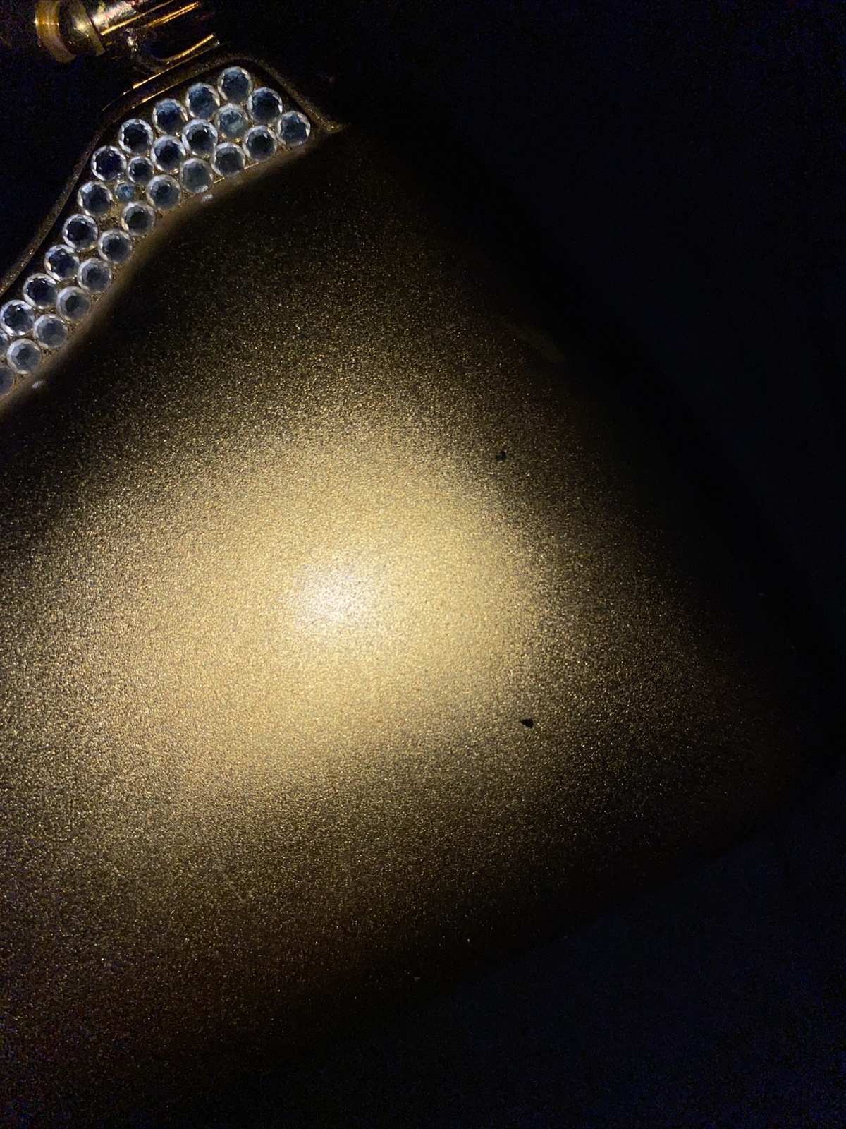 Vintage Gold Metal Clutch w/ Strap RHINESTONE DETAIL VELVET LINING WELL ...